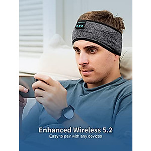 Sleep Headphones Headband Headphones, 10+ Hours Play Time with Stereo HD Hi Fi Speakers, Sports Headband Built in Speakers Perfect for Workout,Running,Yoga,Travel,Insomnia