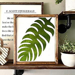 Large Leaf Stencils for Painting (12x16 Inch) - Wall Stencils for Painting Large Pattern – Stencils for Painting on Walls, Furniture & Art –Scrapbooking Tropical Stencil Vinyl -Incl. Palm Leaf Stencil