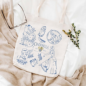 WCGXKO Fairytale Movie Inspired Gift For Daughter Movie Fans Gift Princess Canvas Tote Bag Reusable Bag Shopping Bag (CIND EST tote)