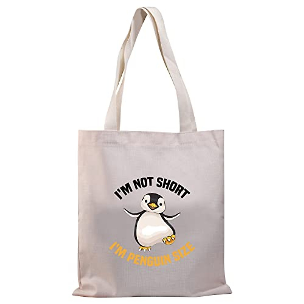 BDPWSS Funny Penguin Gift Penguin Lover Gift I'm Not Short I'm Penguin Sized Penguin Inspired Tote Bag (Penguin size TG)