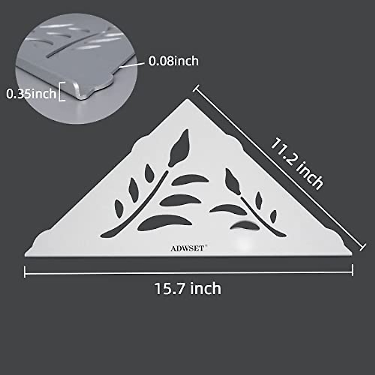 ADWSET Shower Shelf, Shower Corner Shelf Bathroom Organizer for Inside Shower Storage&Kitchen Organization, No Drilling/Rustproof/‎Aluminum Bathroom Accessories(CS02)