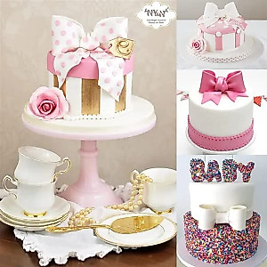 Anyana ribbon bowknot bow tie cutter set cookie impression mold plastic cutter fondant sugar paste cutter gum paste Modelling Tools for Cake Cupcake Toppers Decoration Pack of 3