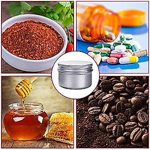 Hulless 4 Ounce Aluminum Cans 120 mL Screw Lid Metal Storage Tins Containers for Storing Spices, Candies, Lip Balm, Candles, 12 Pcs.