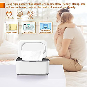 KOOMTOOM Wet Wipe Dispenser,Baby Napkin Storage Box Holder Container Dust-Proof Wet Tissue Box Wet Wipe Case Holder with Lid Keeps Wipes Fresh for Car, Home, Office (White Grey)
