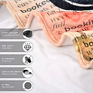 A Girl Loves Books Fleece Throw Blanket - Super Soft Fuzzy Warm Cozy Flannel Blanket Quilt for Winter Bedding Couch Sofa Home Decor, Gift for Adults Kids Family 50" X 60"