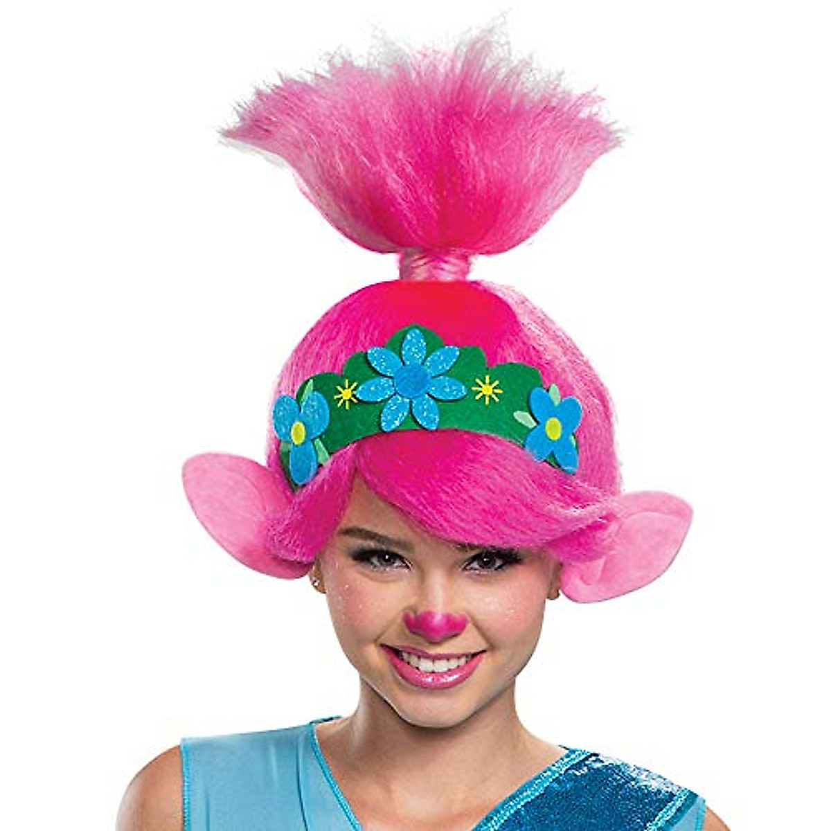 Disguise womens Poppy Costume, Official Trolls World Tour Movie and Headpiece Adult Sized Costumes, Blue, Small 4-6 US