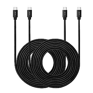 ROFI USB C to USB C Cable, [2Pack 2FT] 60W Power Delivery Fast Charge Type C Cord Compatible with MacBook Pro/iPad Pro/Galaxy S20/Microsoft Surface/Google Pixel and Other USB C Device (2 Feet, Black)