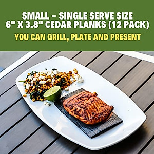 East Coast Cedar Small Planks for Grilling Salmon Made from 100% Natural Maine White Cedar -12 Pack - Adds a Delicious Smokey Flavor - 6" X 3.8" Inches