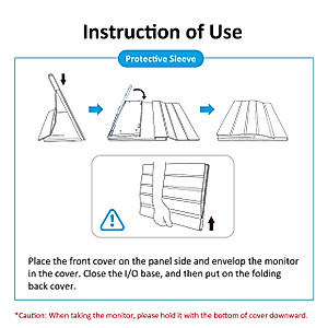 Gechic M505T / M505I Folding Sleeve(15A3) Stand, Smart Cover, Carrying case for Portable Monitor, Laptop, Anti-Scratch Screen Protection