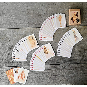 FLONZGIFT Pinup Girls Playing Cards (Poker Deck 54 Cards All Different) Vintage Retro Classic Pin Up Girls by Alberto Vargas