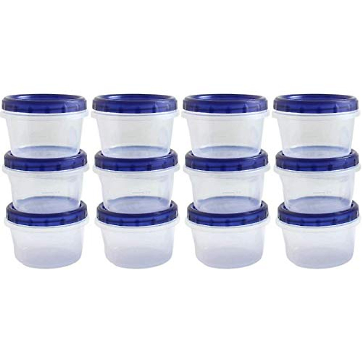 Twist Top Food Deli Containers Screw And Seal Lid 16 Oz Stackable Reusable Plastic Storage Container 12 Pack.