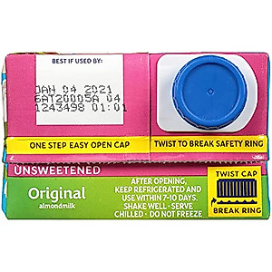 Almond Breeze Dairy Free Almondmilk Unsweetened Original 32 Oz Boxes, 6 Count