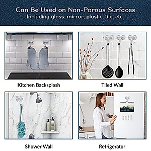 LITES-UP Heavy Duty Double Suction Cup Hook Reusable Wreath Hanger - Holds up to 25 LBs - Set of 2