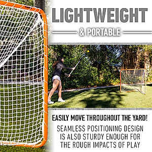 Franklin Sports Backyard Lacrosse Goal - Kids Lacrosse Net/ Equipment - Perfect for Youth Training - 48" x 48", orange