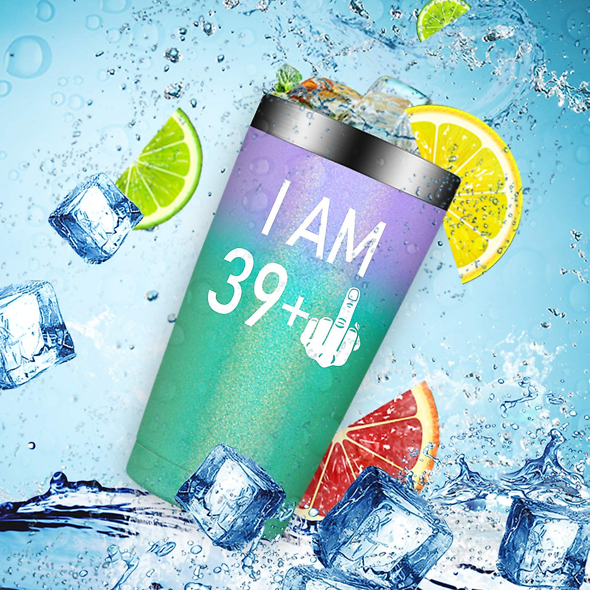 BIRGILT 40th Birthday Gifts for Women Men - Funny Gifts for Best Friends Wife Mom Husband - Tumbler Cup