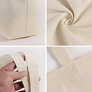 Koolmox Canvas Tote Bags, 17x14'' 12 Oz Heavy Duty Cotton Bags with Square Bottom, Reusable Washable Heavy Duty Tote Bag Bulk Blank to DIY Art Crafts Vinyl Print for Women Groceries School Teacher