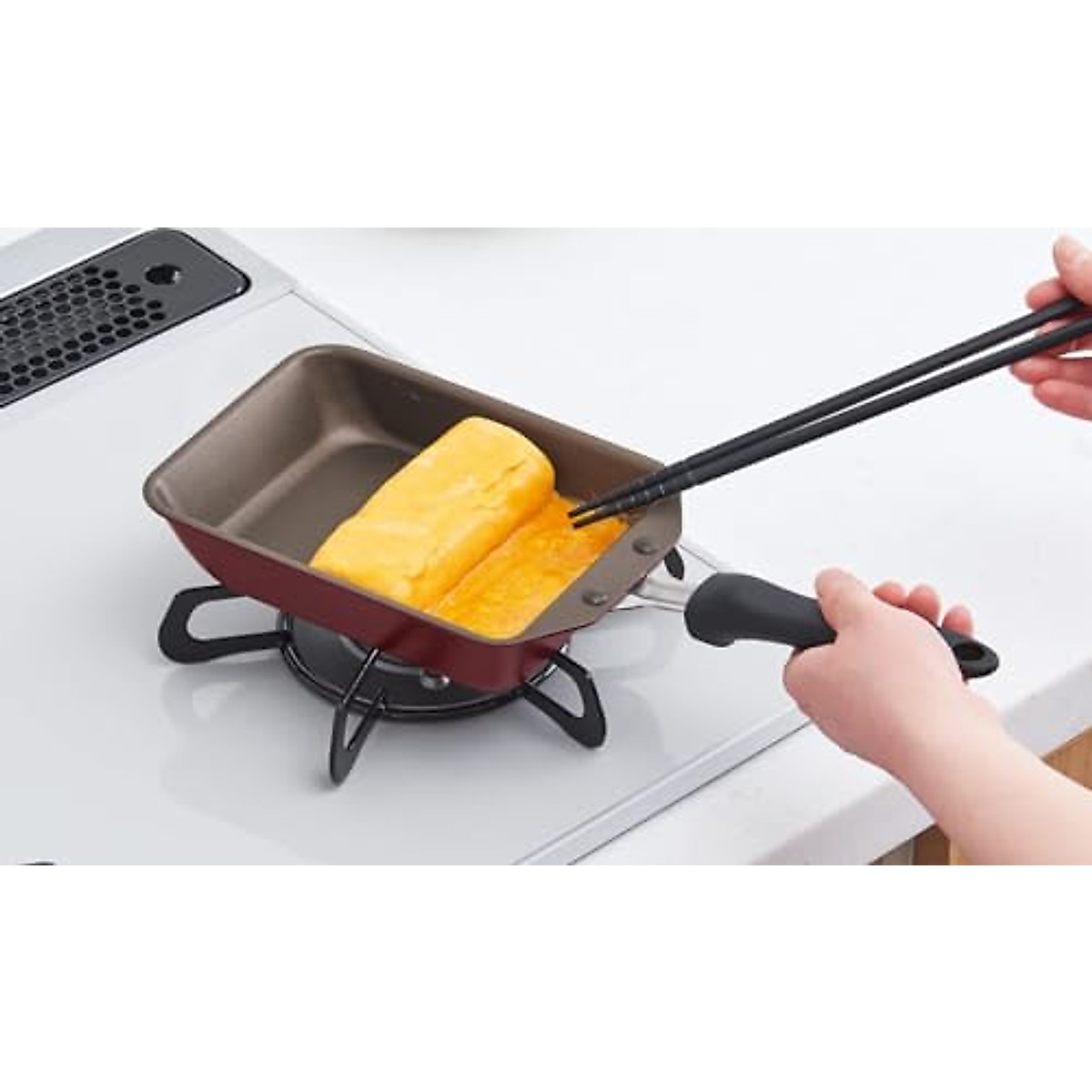 Thermos KFH-013E R Durable Series Egg Frying Pan, 5.1 inches (13 cm), Red, Induction Compatible