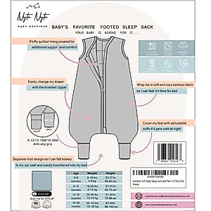 Nyte Nyte Baby - 1.-TOG Green, 12 to 18 Months, Sleeveless Sleep Sack, Soft Baby & Toddler Sleeping Sack, Breathable Bamboo Sleep Sack with Adjustable Feet Cuffs & Anti-Slip Grip