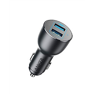 Anker Car Charger, 36W Metal Dual USB Car Phone Charger Adapter, PowerDrive III 2-Port 36W Alloy for iPhone 14 13 12 11 Pro Max mini X XR XS, iPad Pro mini, Galaxy S20/ S20+/ S10/ S10e/ S10+ and More