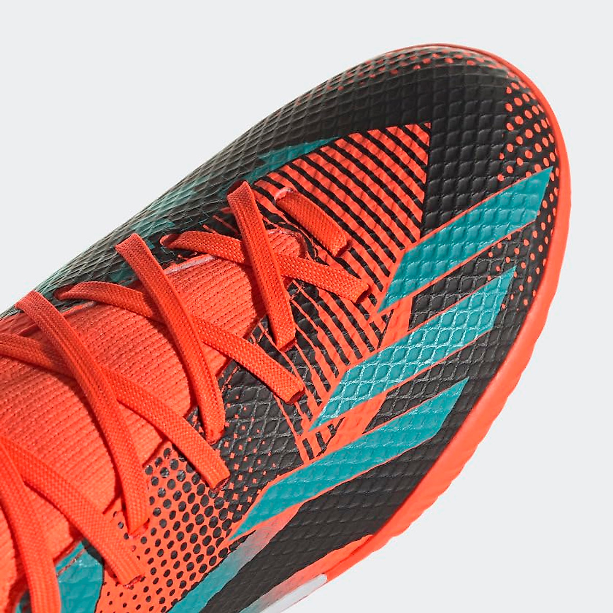 adidas X SPEEDPORTAL Messi.3 Indoor Soccer Shoe, Team Solar Orange/Mint Rush/Black, 2 US Unisex Little Kid