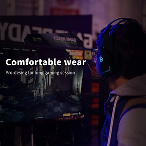 Gaming Headset, BestOff GAMV3 Stereo Wired Gaming Headphones Super Bass Over Ear Headphones with Surround Sound, LED Light and Noise Reducing Microphone,Compatibility with PS4,PC