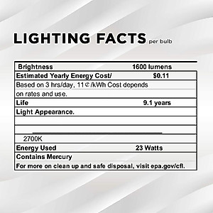SLEEKLIGHTING - GU24 23Watt 2700K 1600lm 2 Prong Light Bulbs- UL approved-120v 60Hz - Mini Twist Lock Spiral -Self Ballasted CFL Fluorescent Bulbs- 1600lm Warm White 4 Pack (100 Watt Equ)