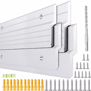 2-Pairs Heavy Duty 30-inch Aluminum French Cleat Hanger, Z Bar Clips Mount for Mirror and Picture, 200-Pound Max Load Secure Wall Mounting Interlocking Brackets Z-Hangers, Hardware Include