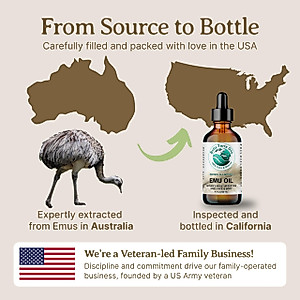 Bella Terra Oils - Emu Oil 4 oz - Genuine Pure Australian Emu, Infused with Linoleic & Oleic Acid, Perfect Companion for Lustrous Skin