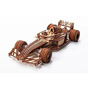 Mechanical Veter Models Wooden and Plastic 3D Puzzle Racer V3 Formula One F1 Racing Car Self-Assembly Set