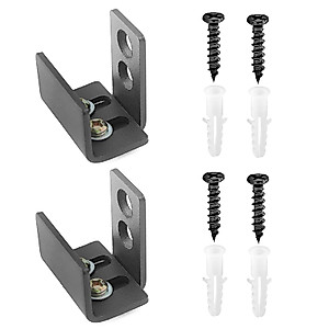 Cionyce 2 PCS Adjustable Barn Door Floor Guide, Wall Mount Sliding Barn Door Hardware for Closet TV Stand Wardrobe