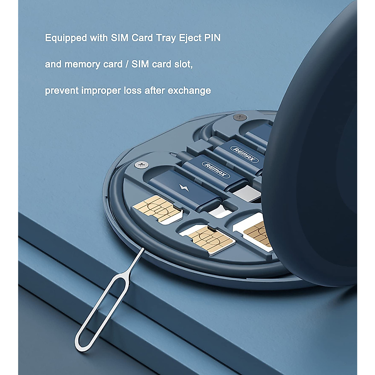 USB Cable Card,Multi-Function Portable USB Adapter Card Storage Set,60W Fast Charge,USB-C/USB-A/Micro-USB/Charging Cable Kit,Sim Card Tray Eject Pin,Hidden Bracke(excluding Micro SD Cards)