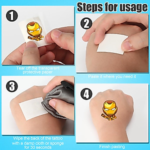 119 Pcs Superhero Party Favors Tattoos Sticker, Teen Hero Tattoos Sticker Waterproof Tattoos For Kids Temporary Tattoos Sticker For Kids Boys Girls Decorate Themed Party Supplies