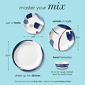 Corelle Chip Resistant Appetizer Plates, 6-Piece, Vivid Splash