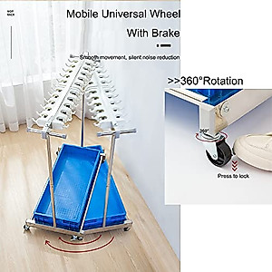 Utility Rack for Mops And Brooms,cleaning cart,Movable Commercial Mop Rack,Mop Drain holder,Can put wet mops,Cleaning Supplies Organizer, with Universal Wheels,House,Hotel,Office,Resterant Must Have (