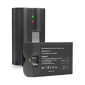 1Pack Replacement for Ring Battery Compatible with Ring-Doorbell-Camera 2/3/4/3plus, Stick Up Cam Battery (2nd and 3rd Gen), Also for Spotlight Cam and Peephole Cam, Rechargeable 3.65V 6040mAh Battery