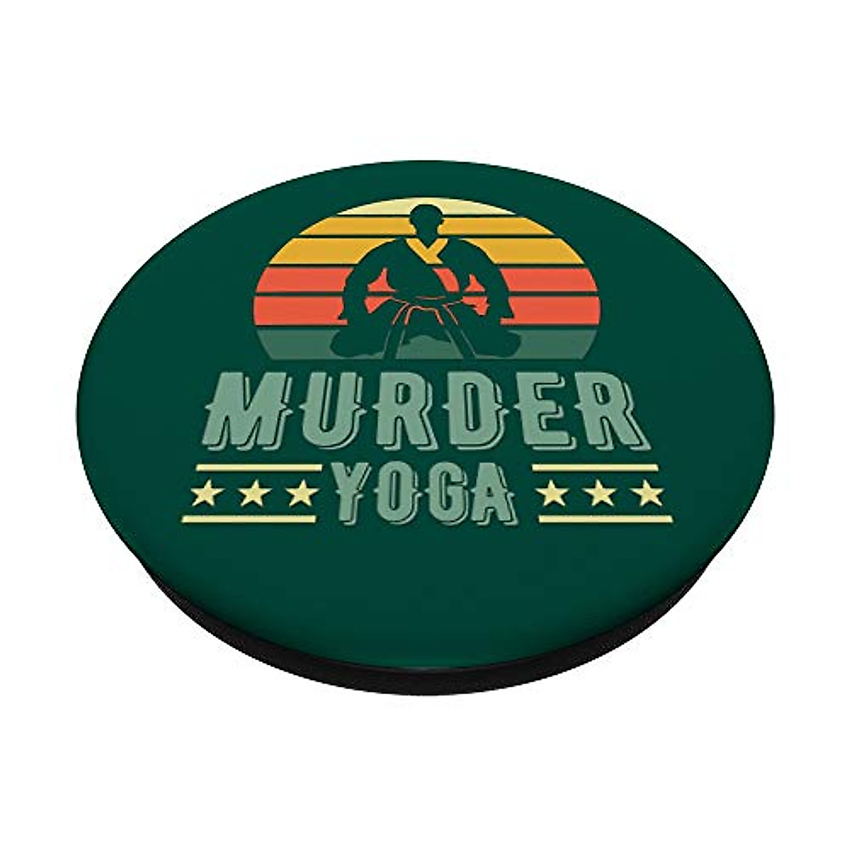 Jiu Jitsu Murder Yoga Funny BJJ Retro Vintage Style PopSockets Swappable PopGrip