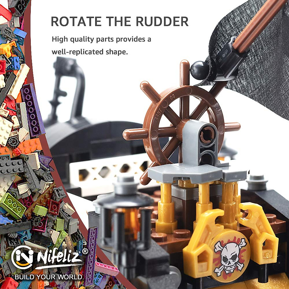 Nifeliz Pirates Ship Model Building Blocks Kits (1334 Pcs)