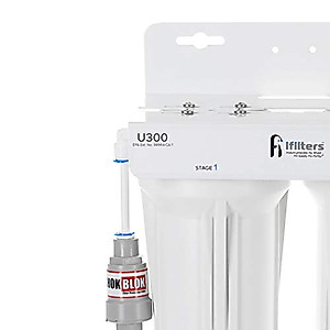iFilters U300 3 Stage Under Sink Drinking Water Filtration System, Tankless, High Capacity Filters, Designer Faucet