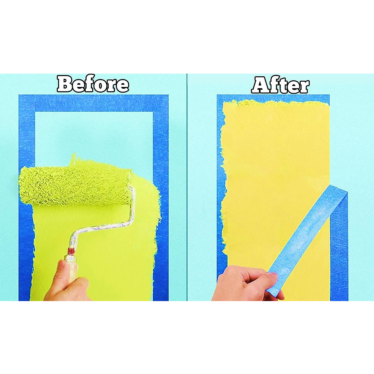 DOAY 4 Pack Blue Painters Tape - Fine Line Masking Tape 1/16", 1/8", 1/4", 1/2" x 60 Yards - Thin Automotive Pinstripe Tape for DIY, Paint, Art, Tumblers - Multi Size Pack - Total 240 Yards