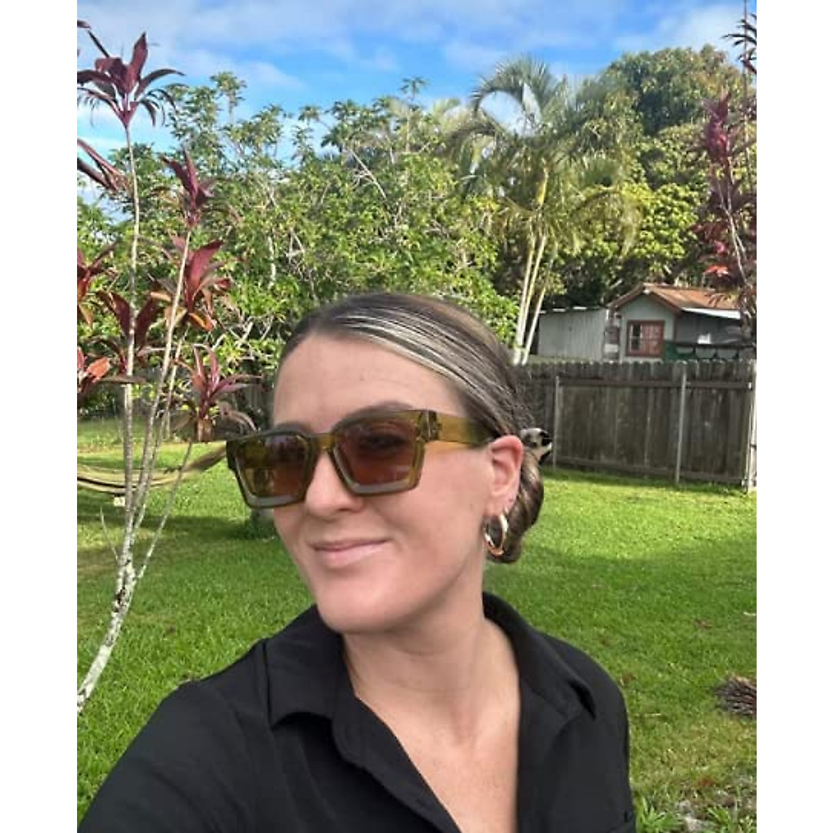 FEISEDY Retro 90s Square Sunglasses for Women Men Trendy Chunky Rectangle Sunglasses UV400 Protection B2385