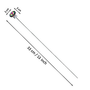 Pack of 9 DIY Fairy Garden Beaded Stakes Wands Kit Stainless Steel Stakes with Diamend Toppers (13 inch, 9 Mixed Diamond top Color)