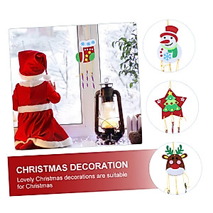 NOLITOY 4pcs wind chime Ornament animal manual indoor crafts outside toy Handbag Christmas DIY Bag hanging animal wind chime christmas tree suite christmas tree hanging ornament Materials