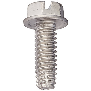 Small Parts 1412FSW410 410 Stainless Steel Thread Cutting Screw, Plain Finish, Hex Washer Head, Slotted Drive, Type F, 1/4"-20 Thread Size, 3/4" Length (Pack of 10)