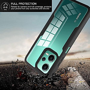 CCSamll for Xiaomi Redmi Note 12 5G Clear Case with Screen Protector, Slim Shockproof Soft TPU Bumper Full Body Protection Phone Cover Case for Xiaomi Redmi Note 12 5G/ Poco X5 QC Black