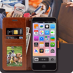 Shantime for Motorola ThinkPhone 5G Case, Premium PU Leather Magnetic Flip Case Cover with Card Holder and Kickstand for ThinkPhone by Motorola (6.6”) Brown