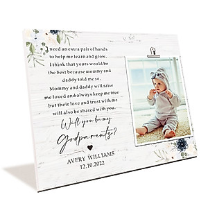 FDFHOME Thank You Gift For Godparents Godparents Picture Frame from Godchild, God Parents Presents, Will You Be My Godparents, Christmas Gift for Godparent Baptism Gift for Godparents 8x15 Inch