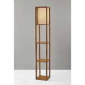 Adesso 3138-12 Wright Shelf Lamp, Natural Wood Veneer on Mdf