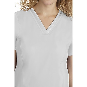 Healing Hands Scrub Top for Women with 3 Pockets and Easy Care, 2-Way Stretch Fabric 2278, M, White