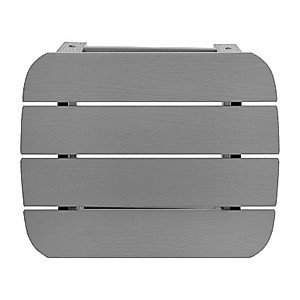 Flash Furniture Charlestown Tiered Commercial Poly Resin Adirondack Side Table - Gray - All-Weather - Indoor/Outdoor