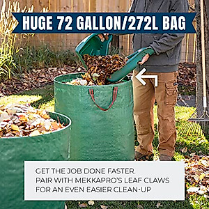 MEKKAPRO 3-Pack 72 Gallons Garden Bag - Reusable Yard Waste Bags, Lawn Pool Garden Waste Bag, Gardening Bags, Leaf Bag Lawn Bags